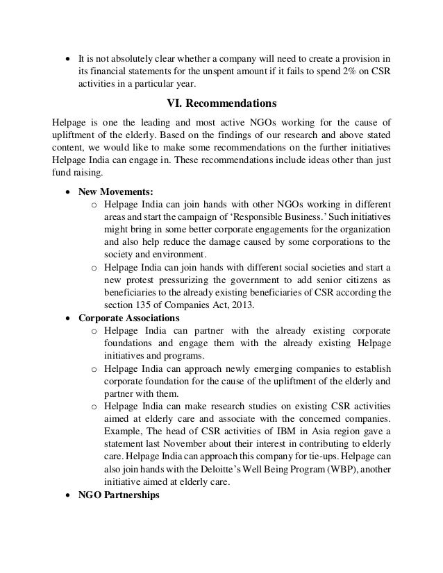 Recommendatory report based on a study on emerging trends of csr in i…