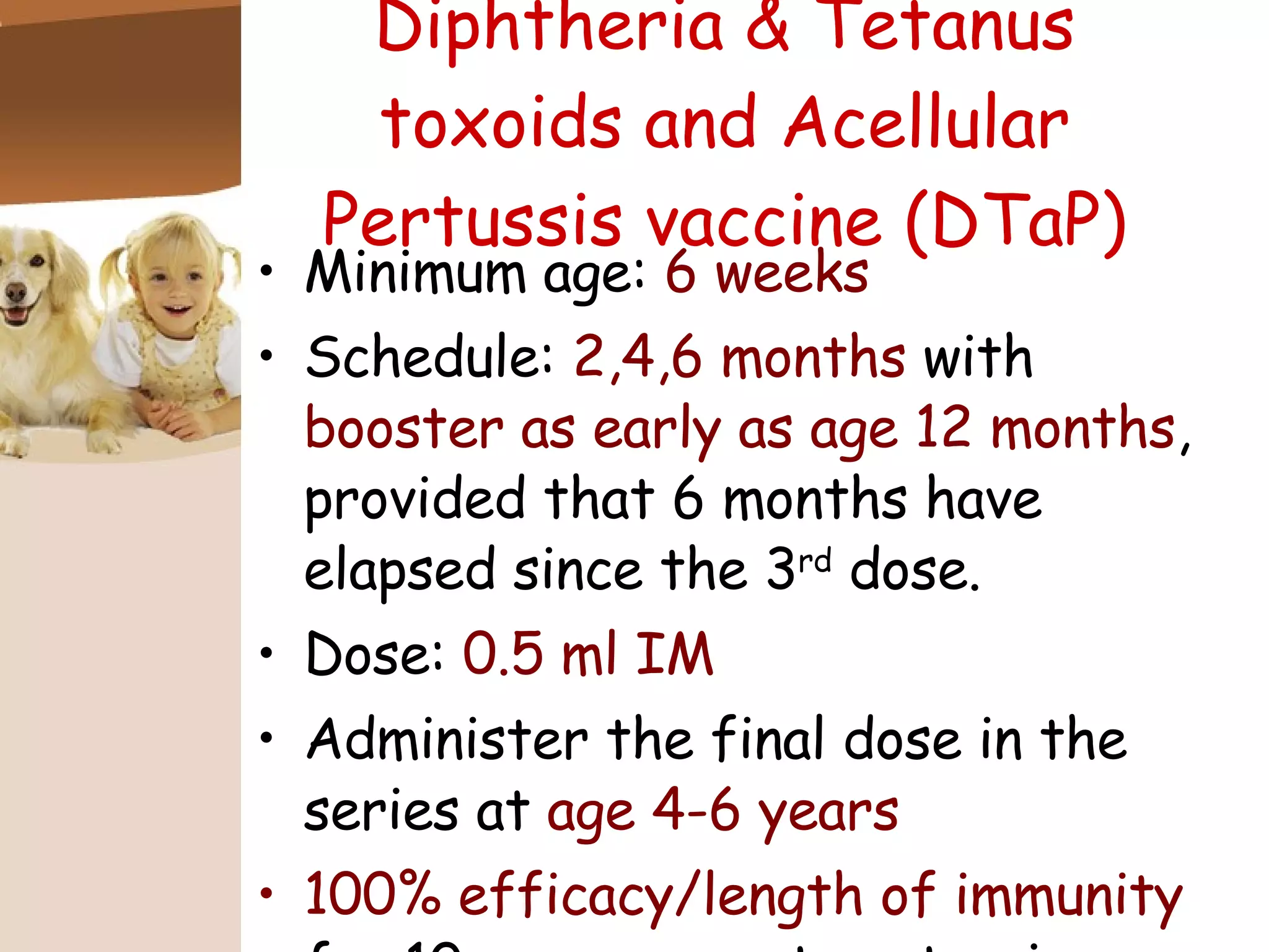 Recommended Immunization Schedules For Children And Adolescents, | PPT