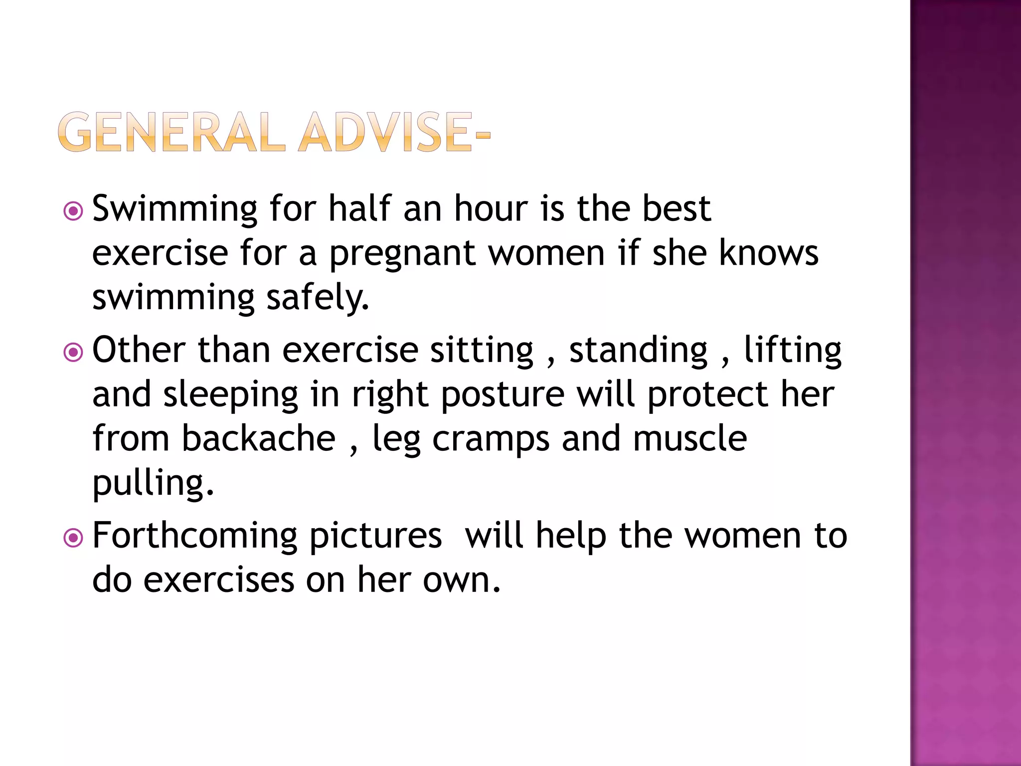 Recommended antenatal &post natal exercises | PPTX