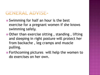Recommended antenatal &post natal exercises | PPTX