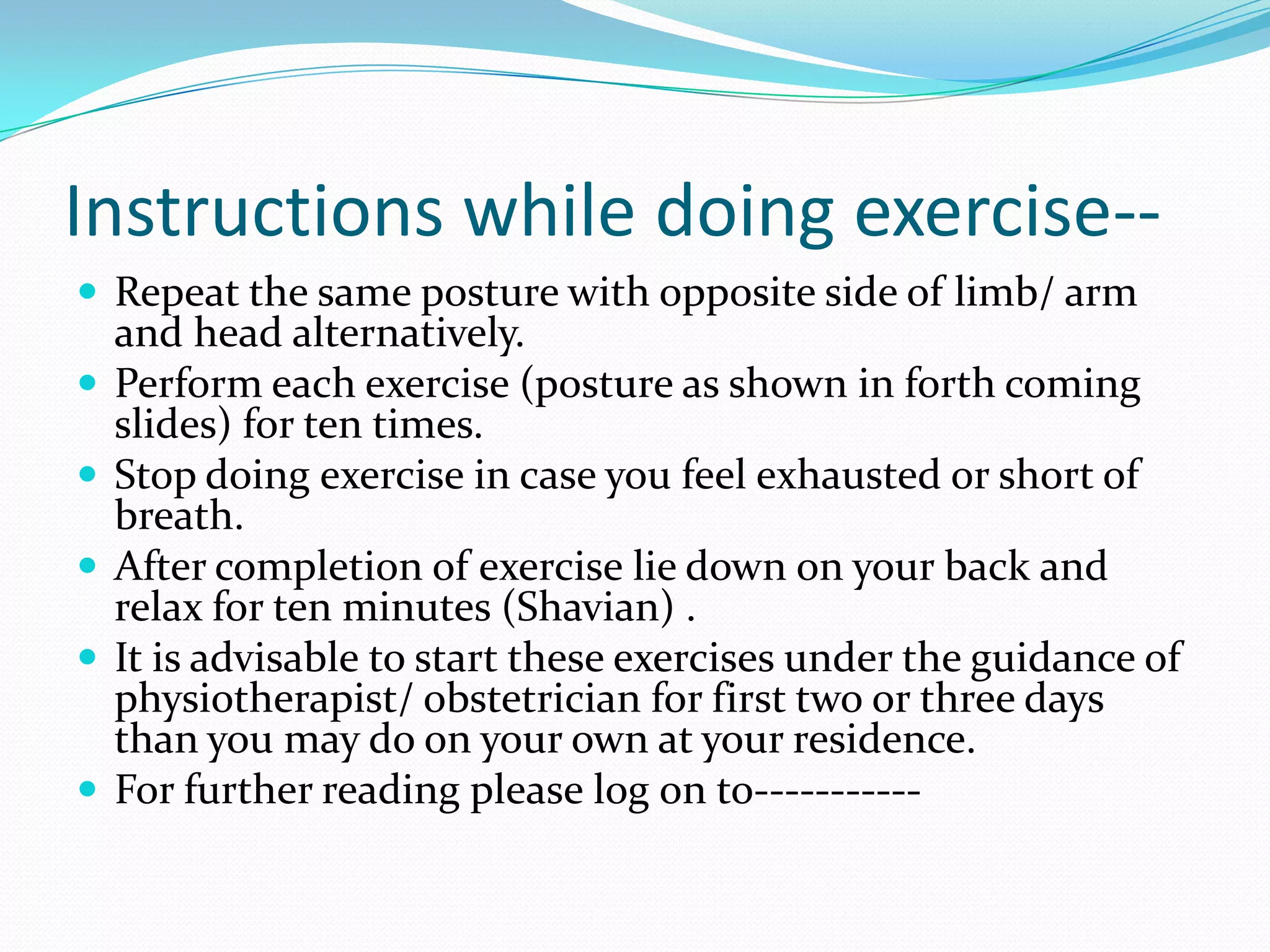 Recommended antenatal &post natal exercises | PPT