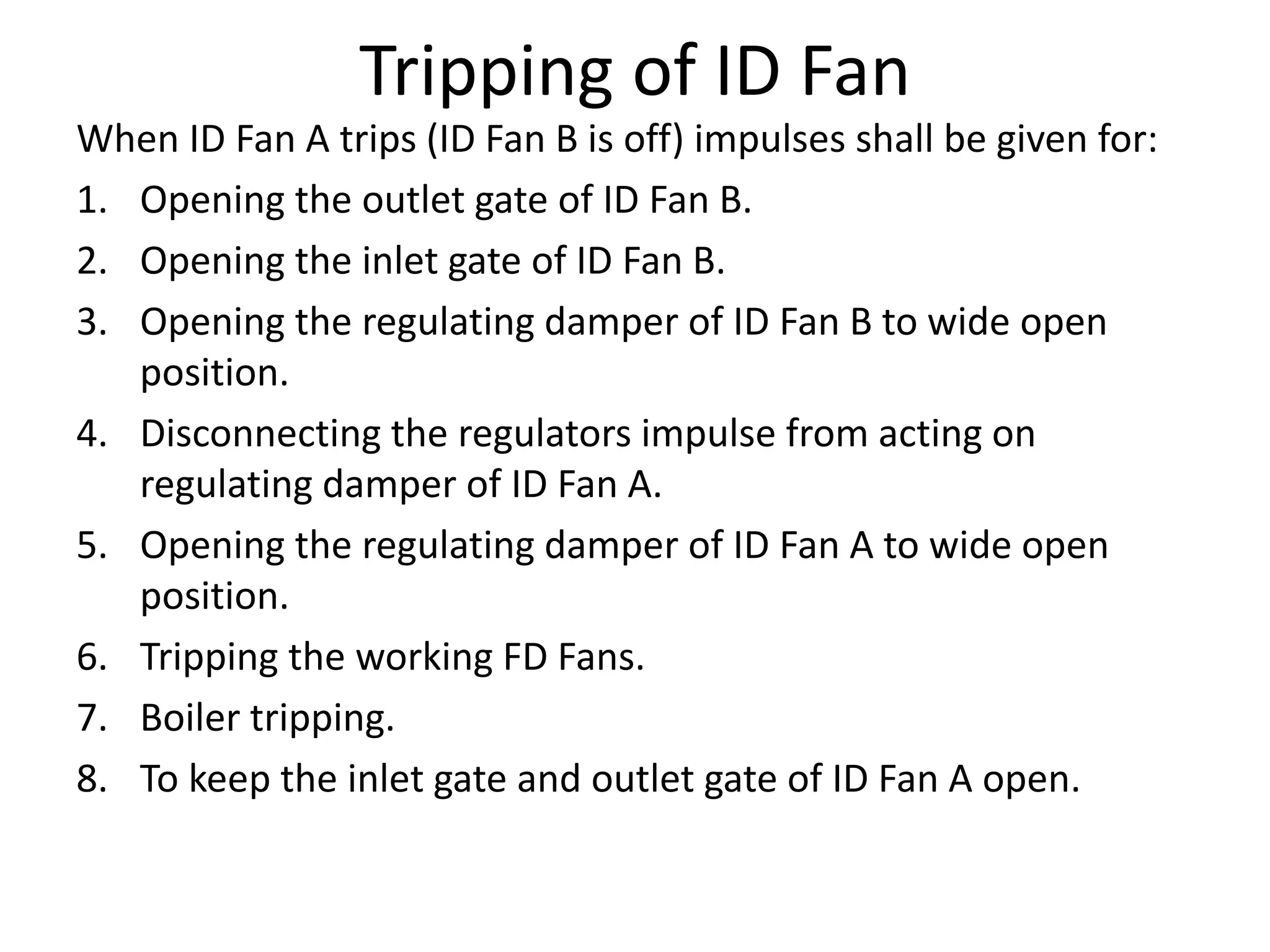 Starting & Recommended Interlocks for AH,ID,FD,PA Fans & BD Valves for ...