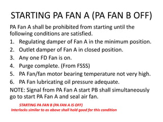 Starting & Recommended Interlocks for AH,ID,FD,PA Fans & BD Valves for ...