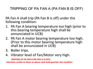 Starting & Recommended Interlocks for AH,ID,FD,PA Fans & BD Valves for ...