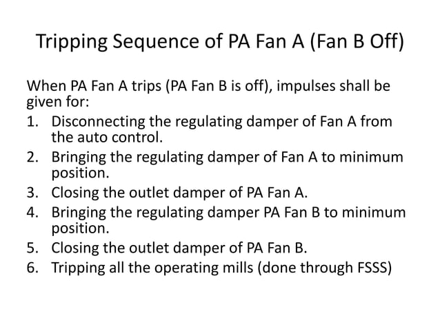 Starting & Recommended Interlocks for AH,ID,FD,PA Fans & BD Valves for ...