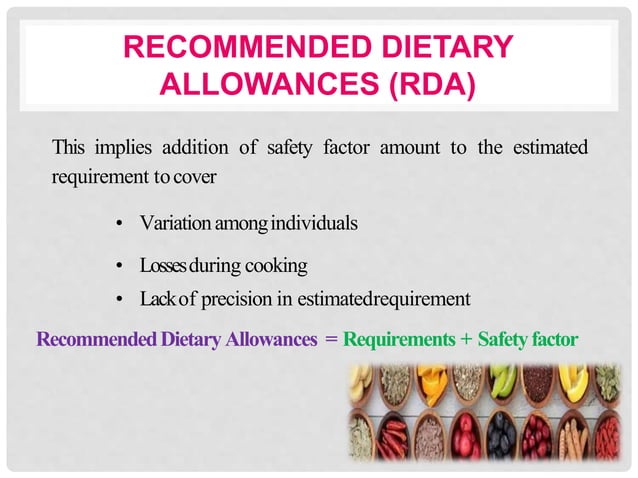 Recommended daily allowances anu | PPTX