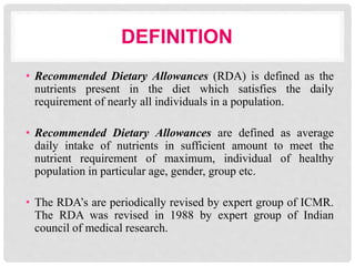 Recommended daily allowances anu | PPTX