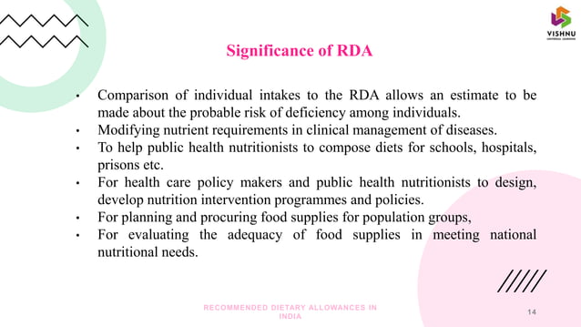 RDA in India | PPTX | Endocrine and Metabolic Diseases | Diseases and ...