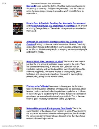 Recommended photography books and magazines pdf | PDF
