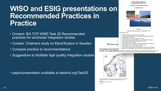 Recommended Practices for system studies with high shares of wind and ...