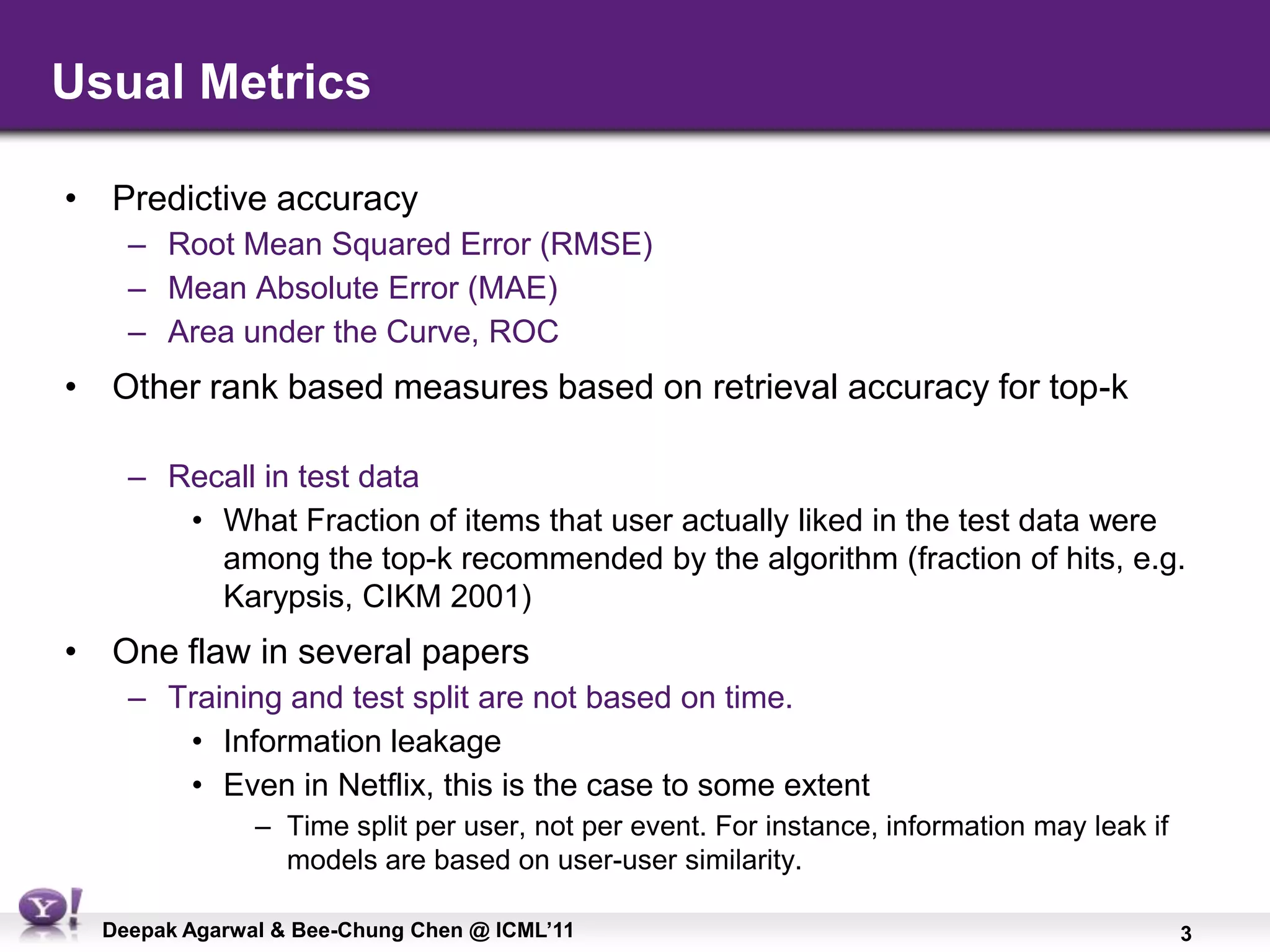 Recommender Systems Tutorial (Part 4) -- Challenges | PPT | Computer Software and Applications ...