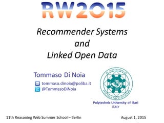 Recommender Systems and Linked Open Data | PPT