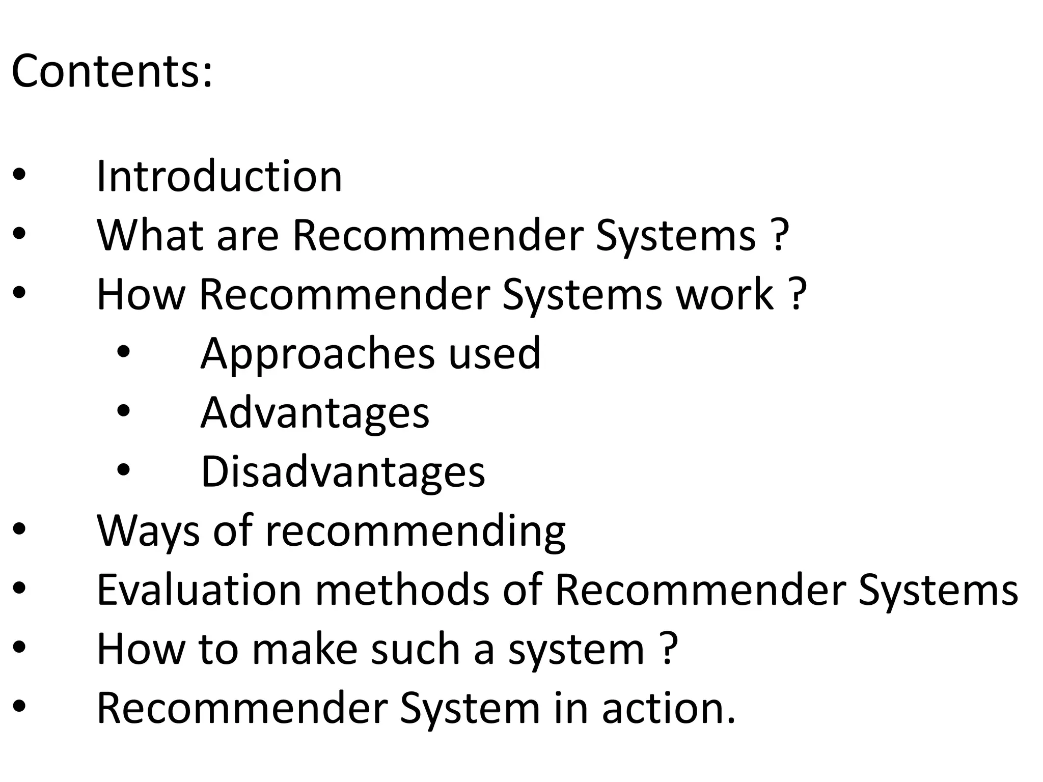 Recommender Systems Explained | PPTX