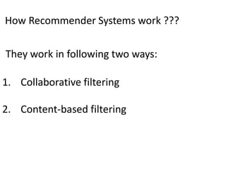 Recommender Systems Explained | PPTX