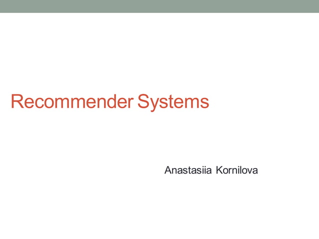Recommender systems | PDF | Computing | Technology & Computing