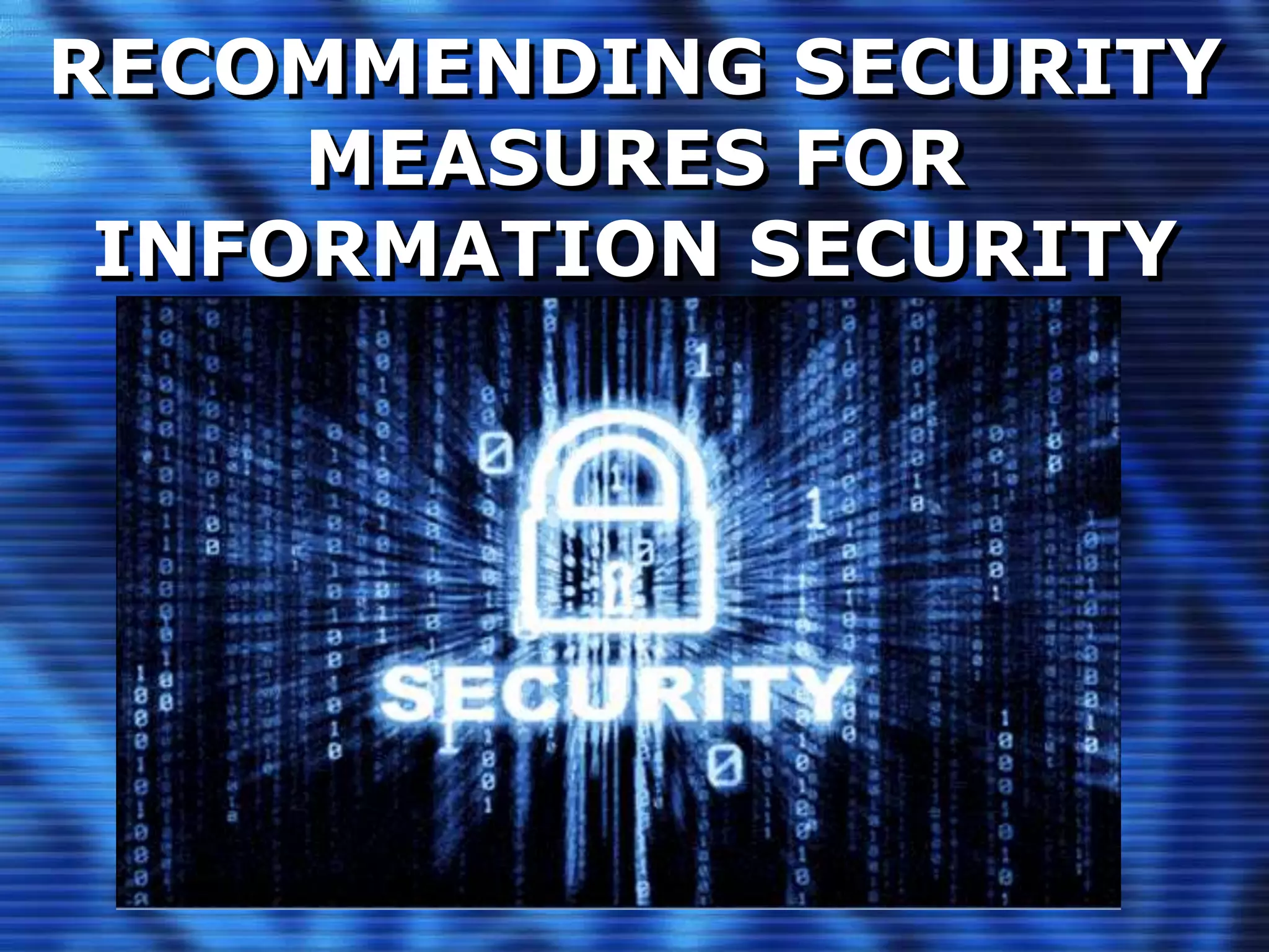 Recommending information security measures | PPT