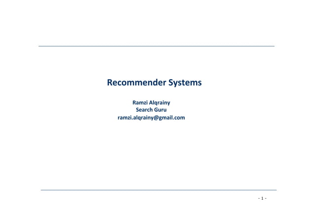 Recommender Systems, Part 1 - Introduction to approaches and algorithms ...