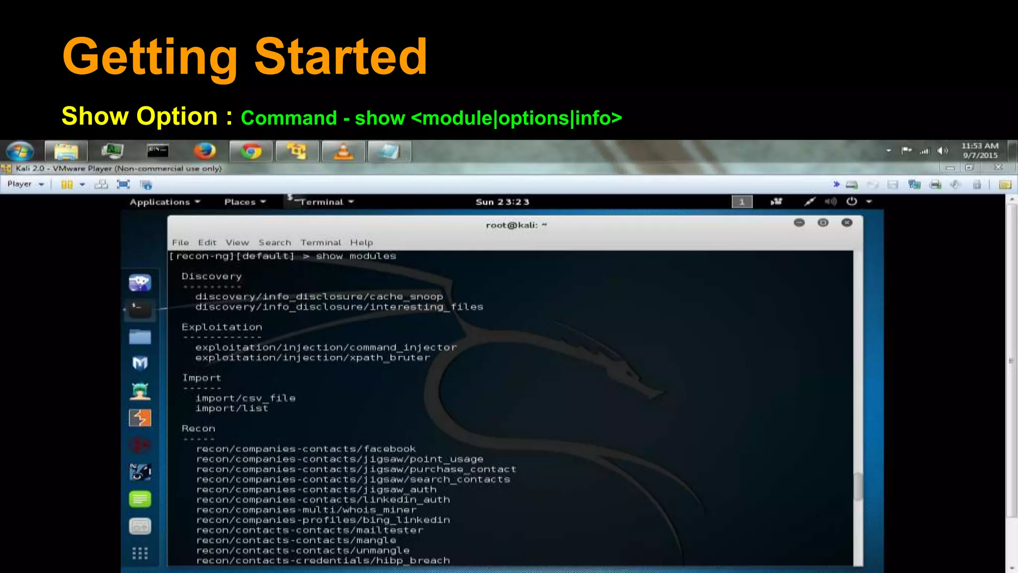OSINT Tool - Reconnaissance with Recon-ng | PPTX