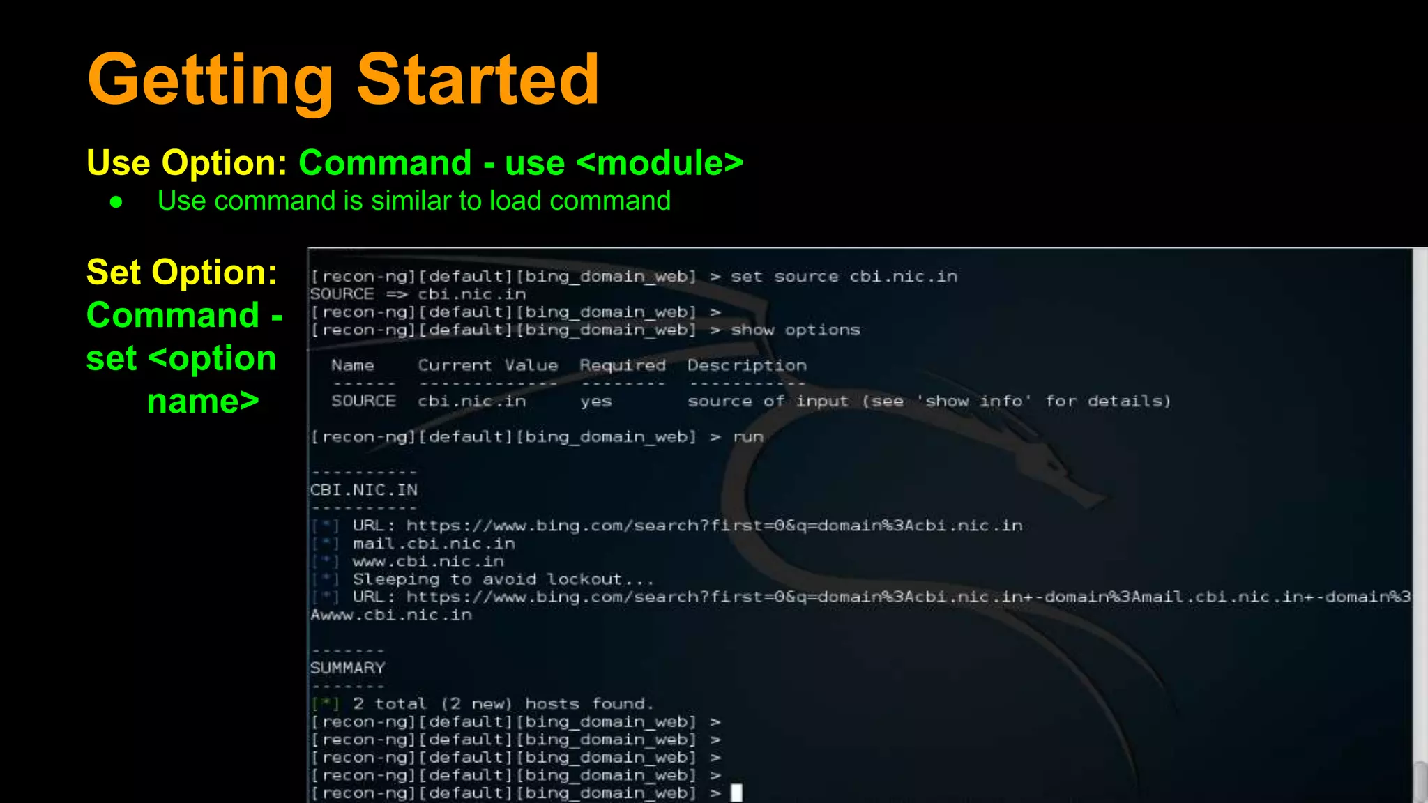 OSINT Tool - Reconnaissance with Recon-ng | PPTX