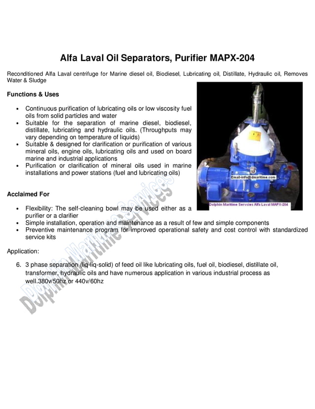 Alfa Laval oil purifier, HFO purifier, fuel oil purifier, industrial ...