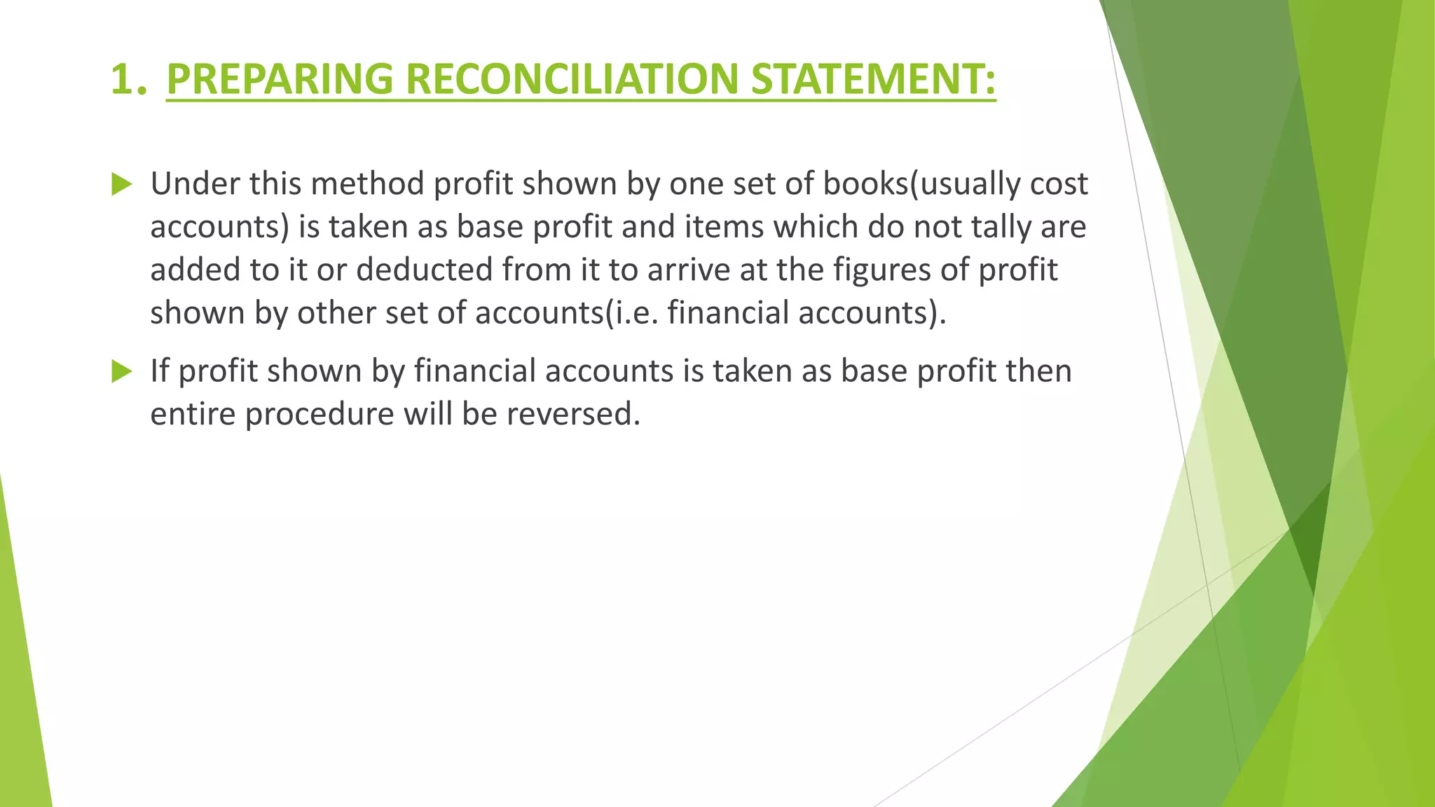 Reconciliation of cost and financial accounts | PPTX