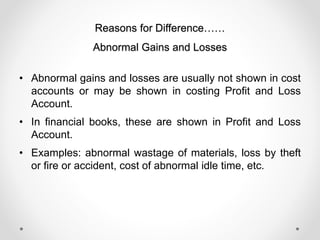 Reconciliation of cost and financial accounts | PPTX