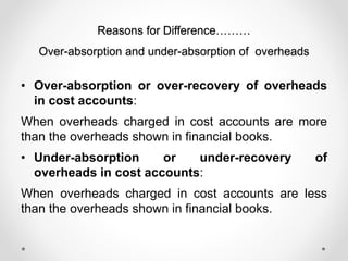 Reconciliation of cost and financial accounts | PPTX