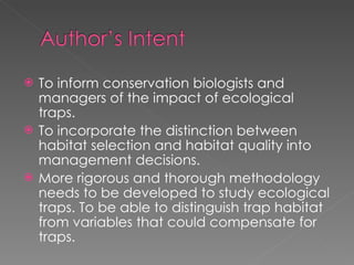 Ecological Traps_Battin | PPT