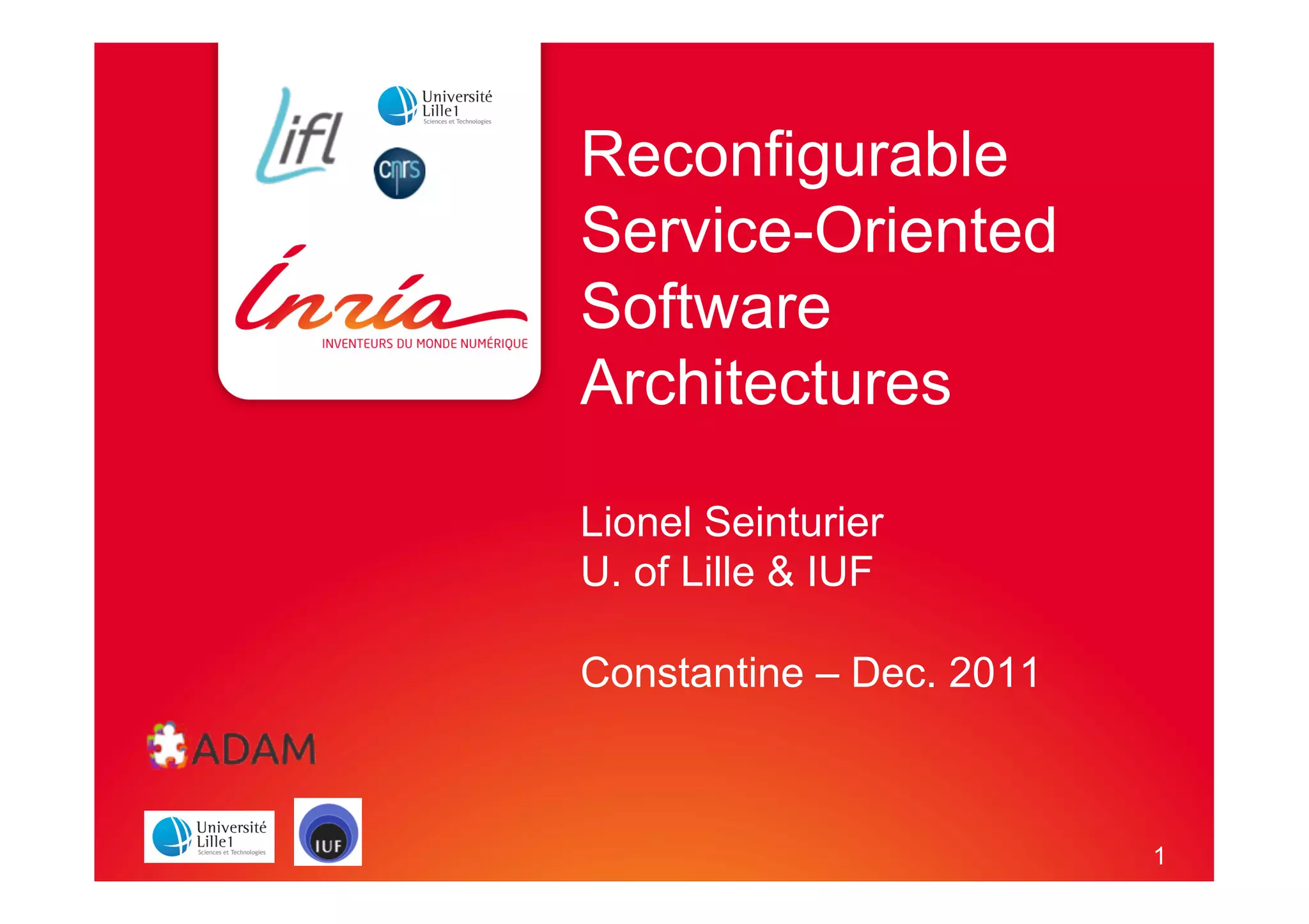 Reconfigurable Service-Oriented Architectures | PPT