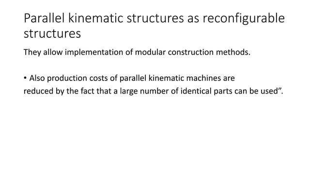 Reconfigurable Parallel Kinematic Machine Tool Ppt