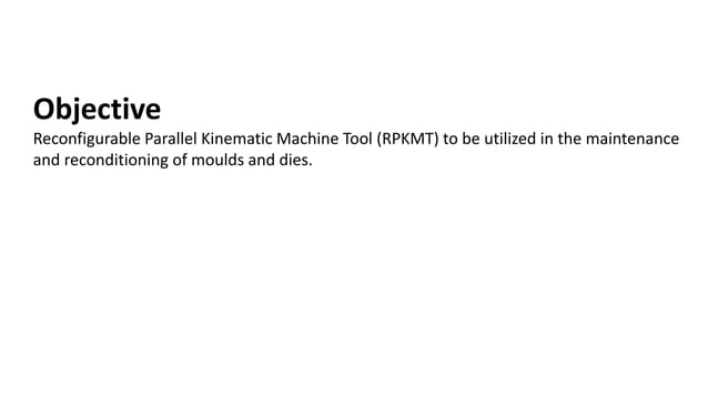 Reconfigurable Parallel Kinematic Machine Tool Ppt