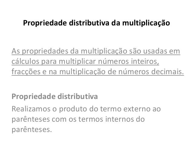 Reconhecer e aplicar a propriedade distributiva da multiplicação