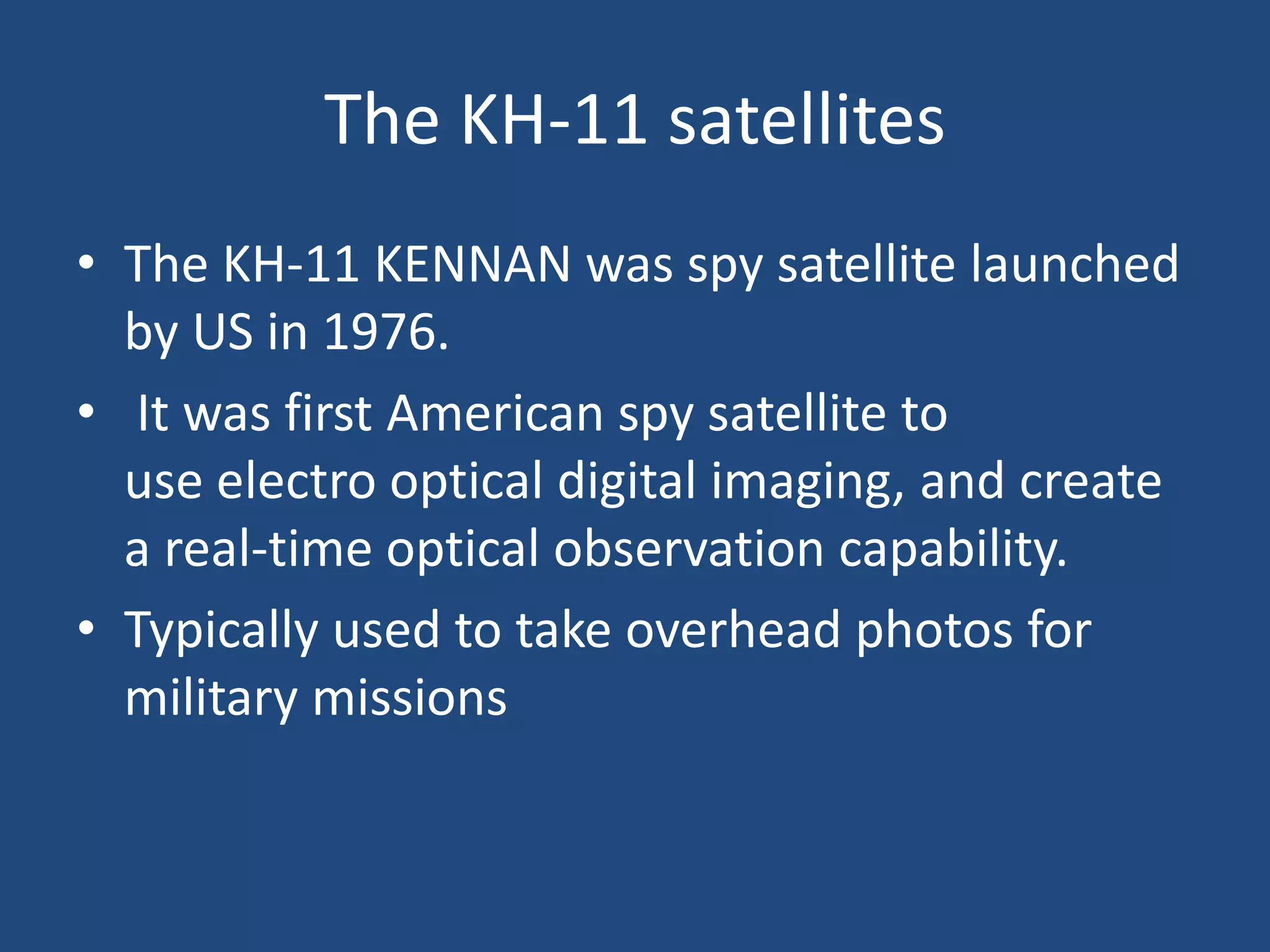 Reconnaissance satellite or Spy Satellite | PPTX