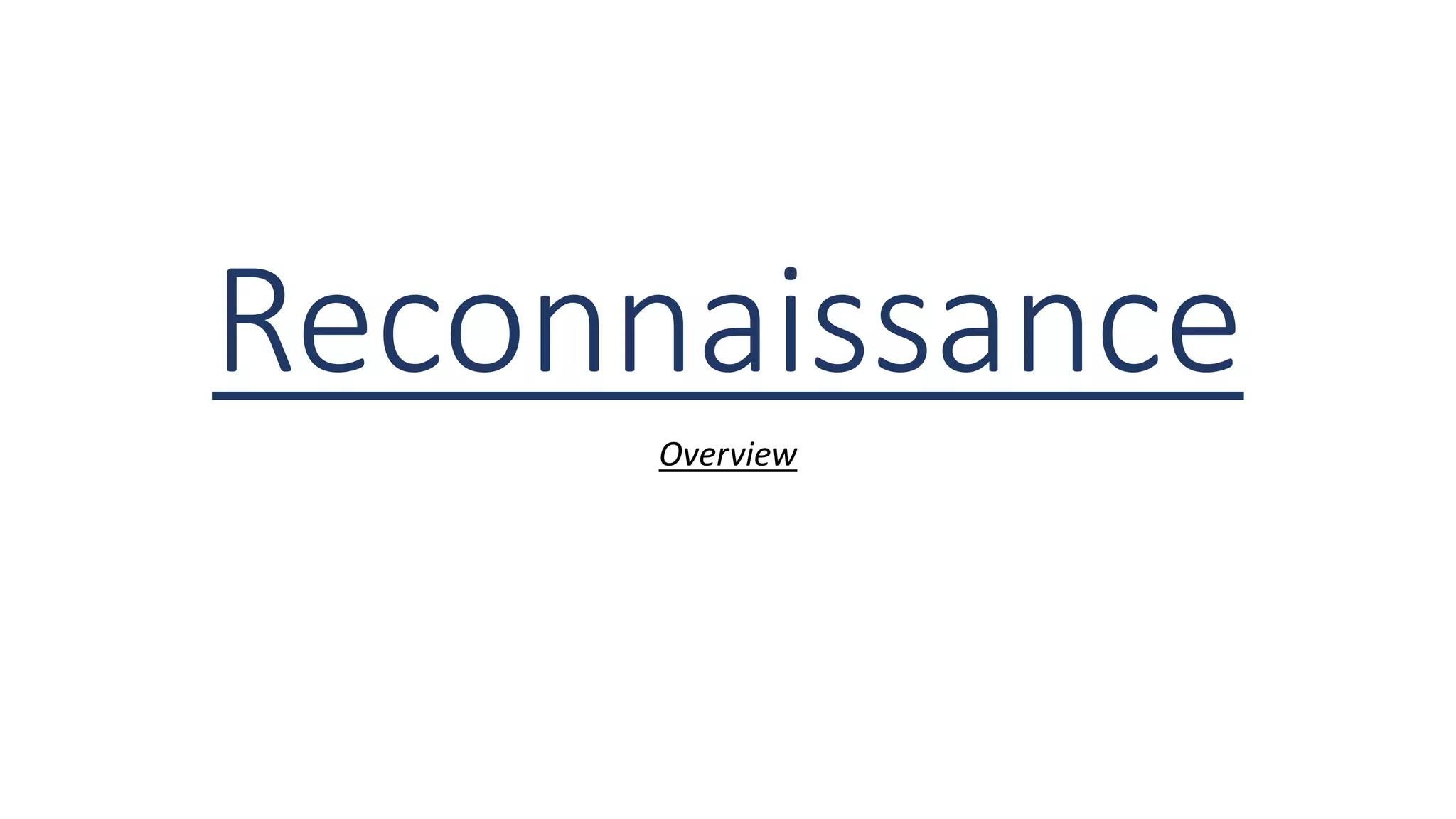 Reconnaissance | PPTX