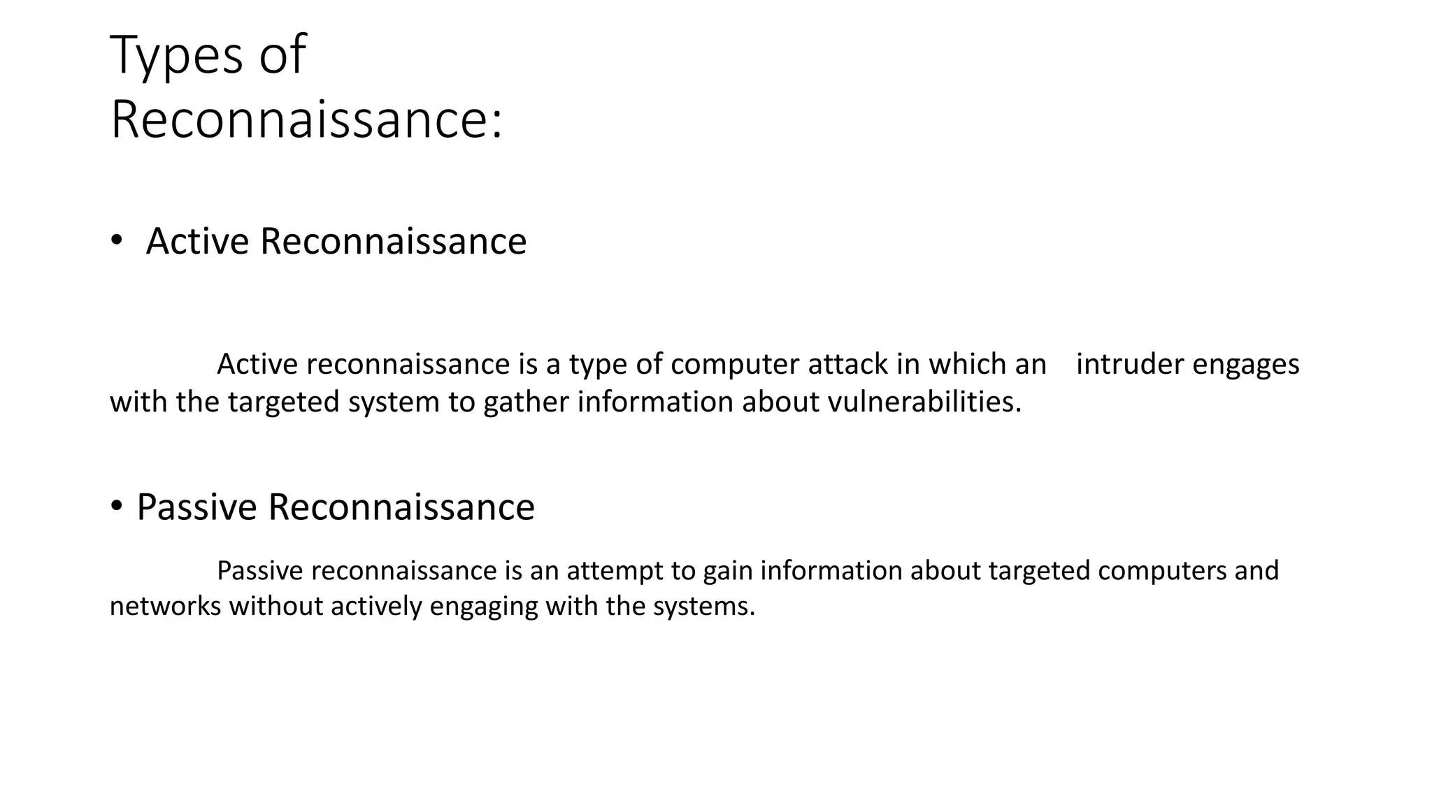 Reconnaissance | PPTX