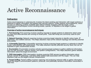 Cyber Security Project Presentation: Unveiling Reconnaissance Tools and ...