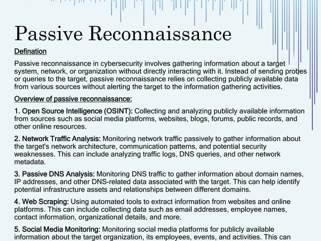 Cyber Security Project Presentation: Unveiling Reconnaissance Tools and ...