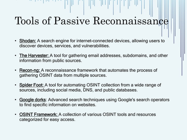 Cyber Security Project Presentation: Unveiling Reconnaissance Tools and ...