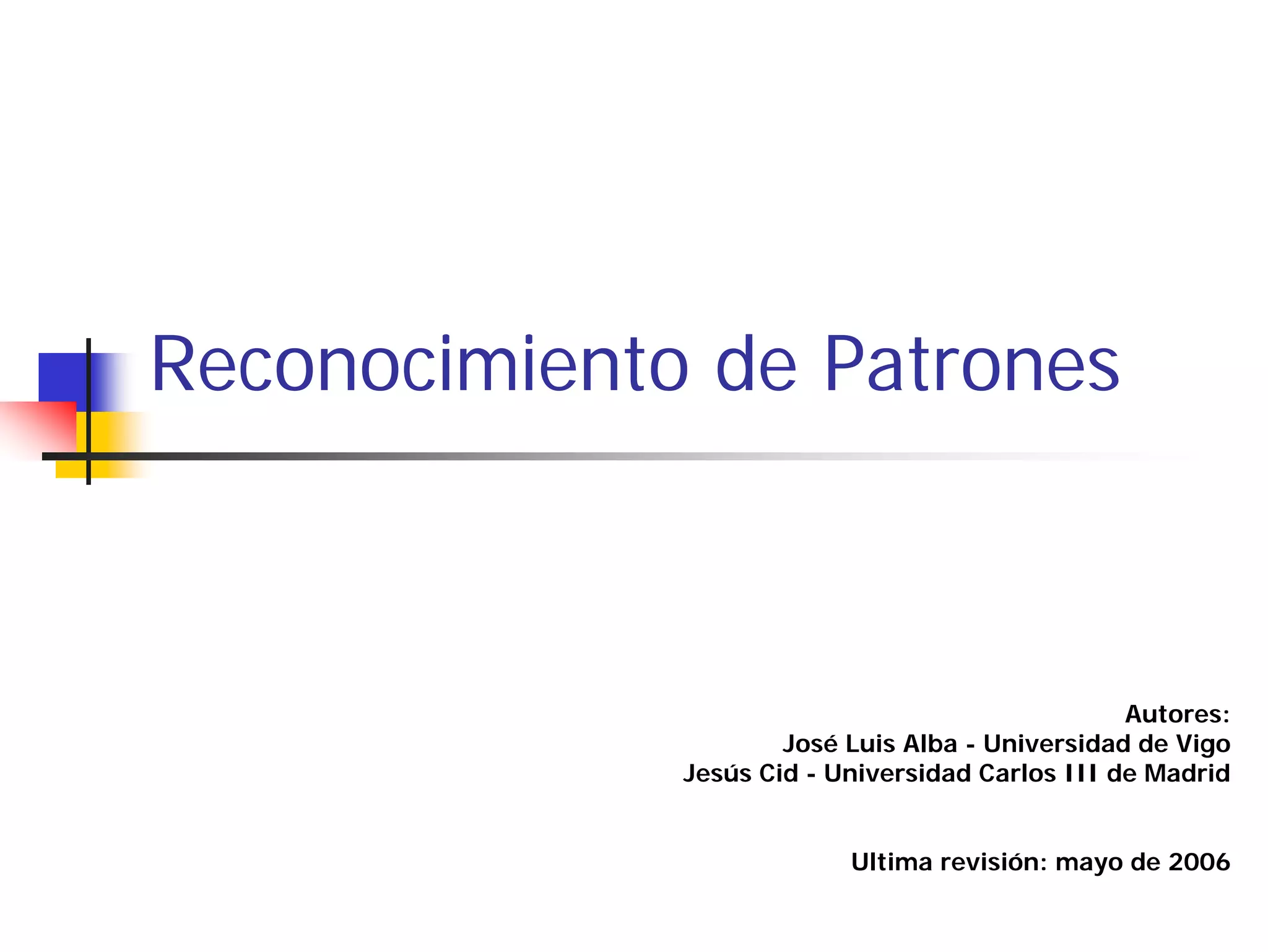 Reconocimiento de Patrones | PDF