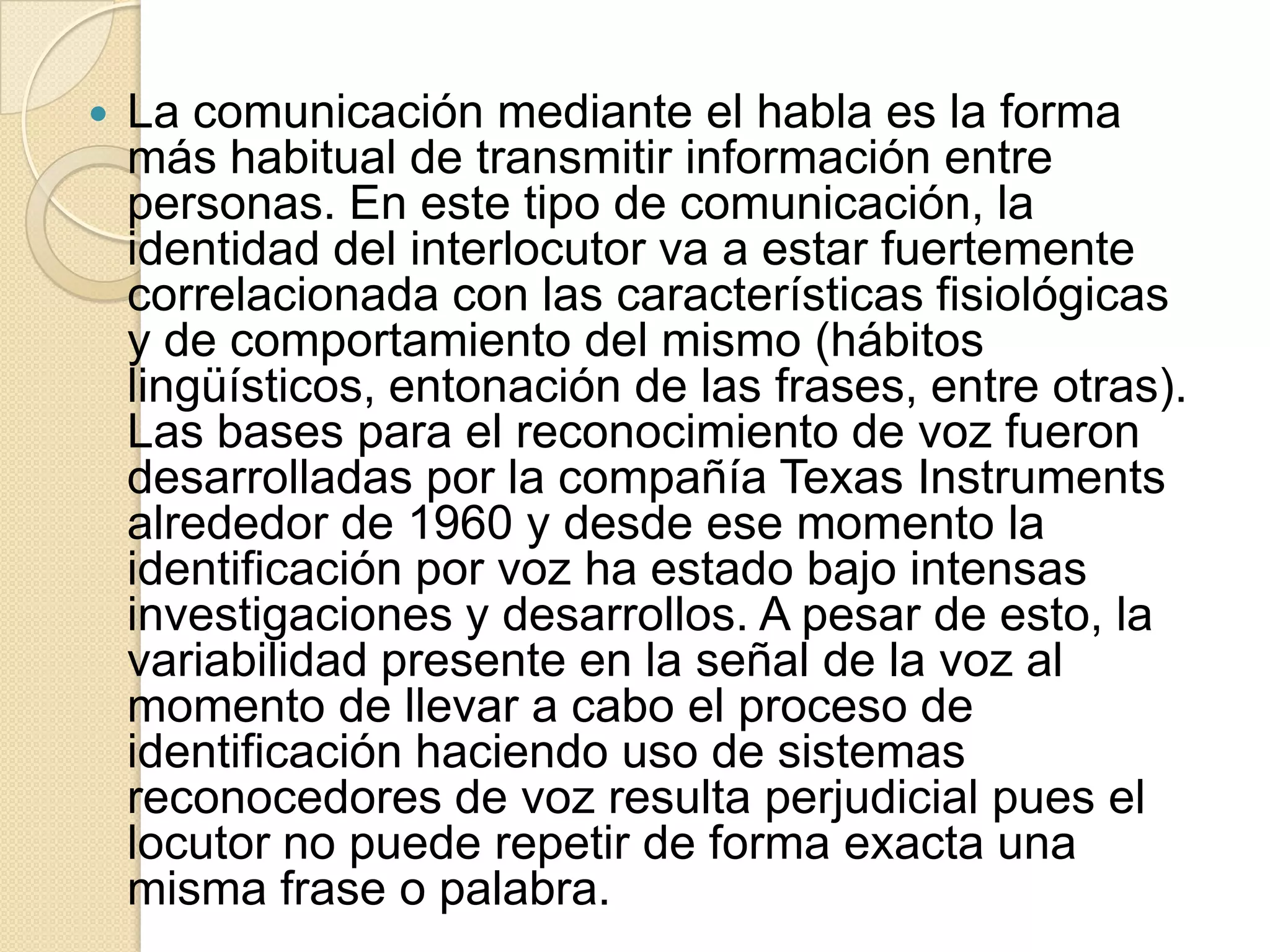 El reconocimiento de voz | PPTX