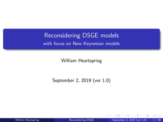 Reconsidering DSGE models | PDF
