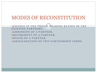 Reconstitution of a partnership firm | PPTX
