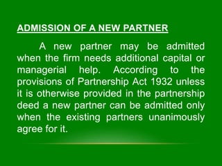 Reconstitution of a partnership firm admission of | PPTX