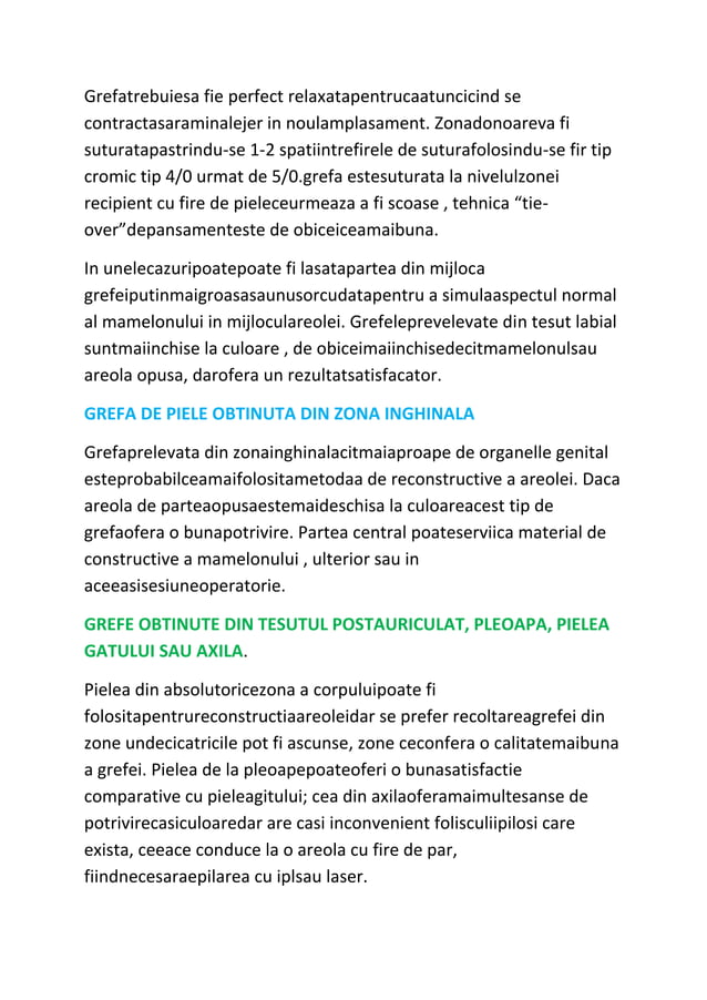 Reconstructia de mamelon si areola mamara