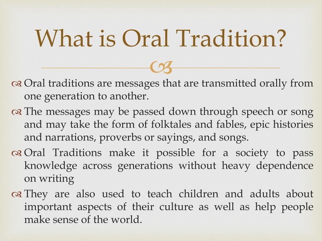 Reconstructing africa’s history : oral tradition | PPT