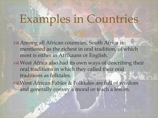 Reconstructing africa’s history : oral tradition | PPT