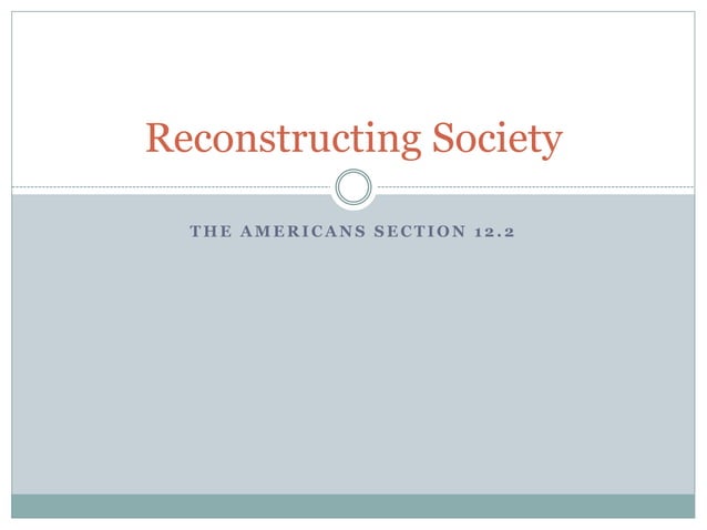 Reconstructing Society | PPT