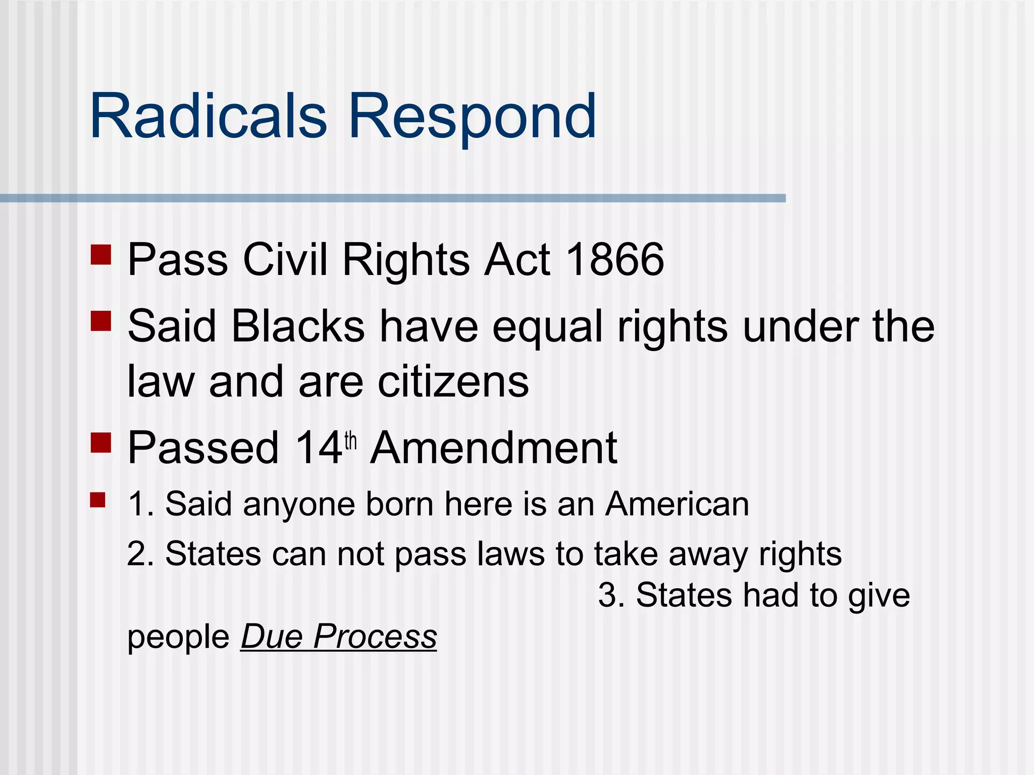 Reconstruction (1865-1877) | PPT