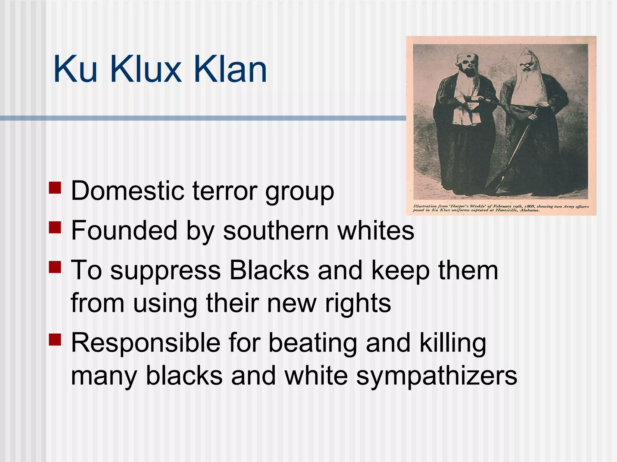 Reconstruction (1865-1877) | PPT