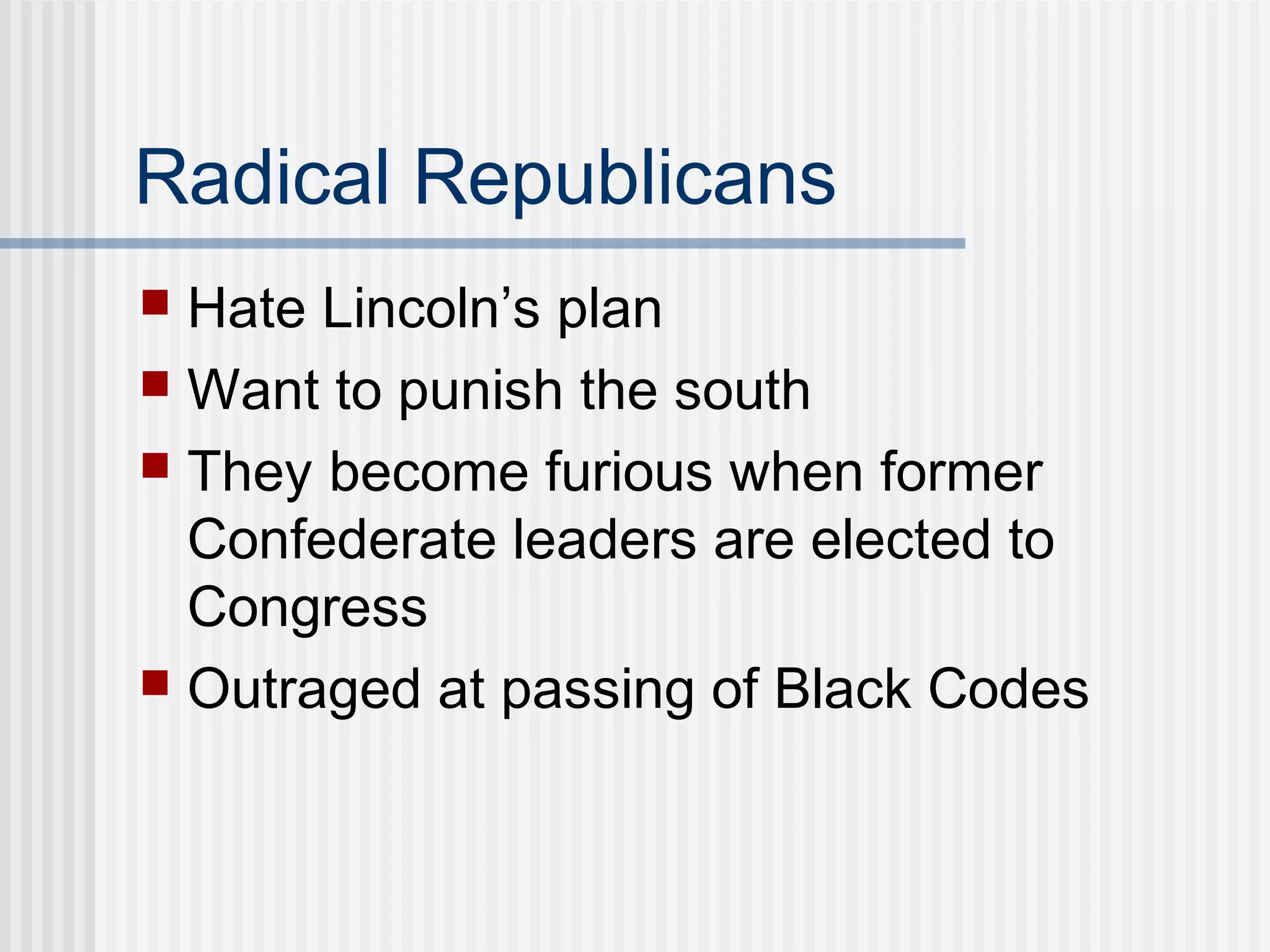 Reconstruction (1865-1877) | PPT